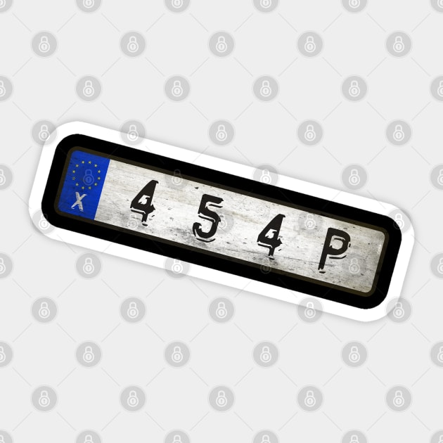 454P Car license plates - Asap - Sticker | TeePublic