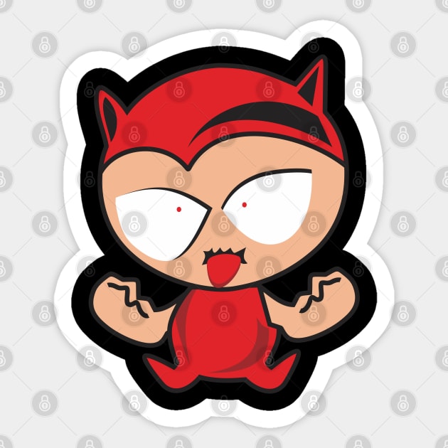 Cute Little Devil Cartoon - Funny Devil - Sticker | TeePublic