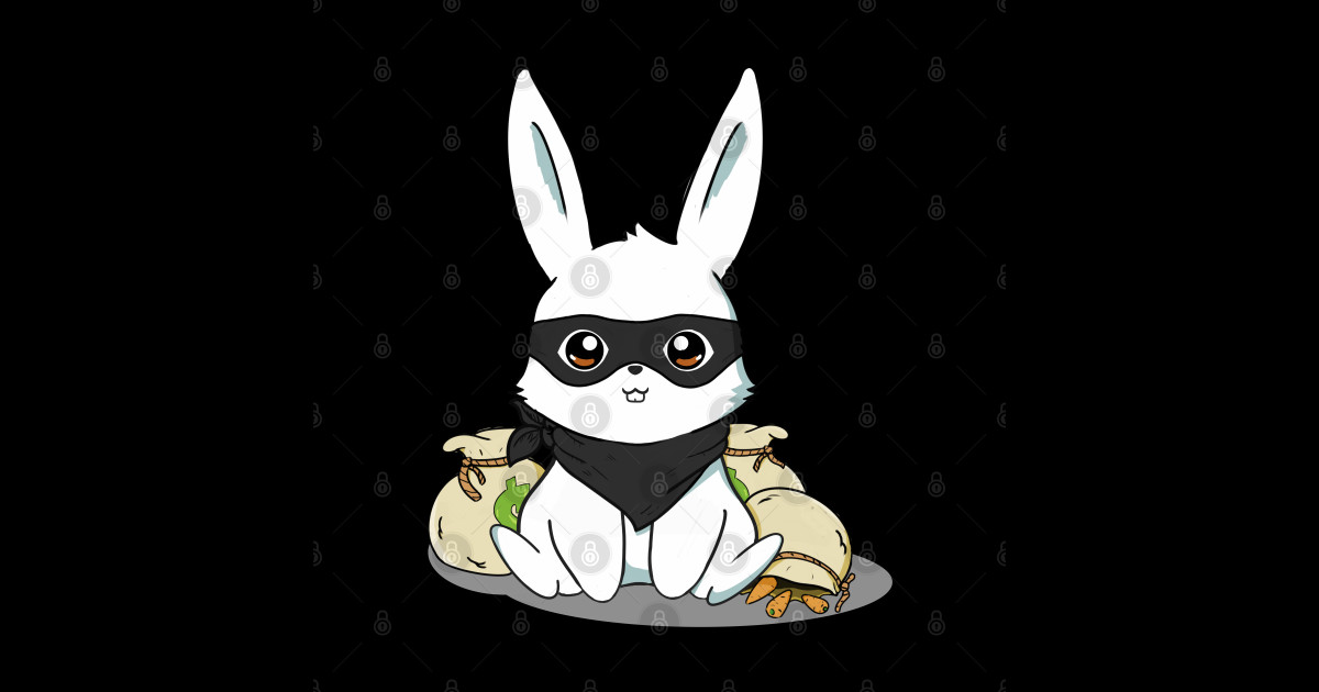 Robber Rabbit - Cute Bunny Rabbit - Sticker | TeePublic