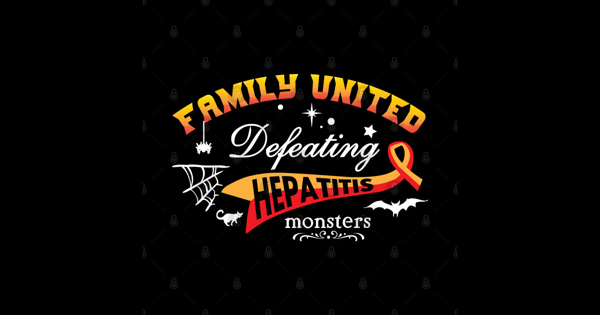 Hepatitis awareness red yellow ribbon Family united Defeating Hepatitis ...