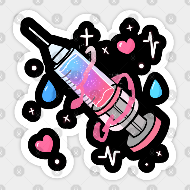 Kawaii Aesthetic Syringe - Aesthetic - Sticker | TeePublic