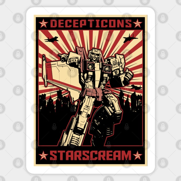 STARSCREAM PROPAGANDA - Robzilla Robots - Sticker | TeePublic