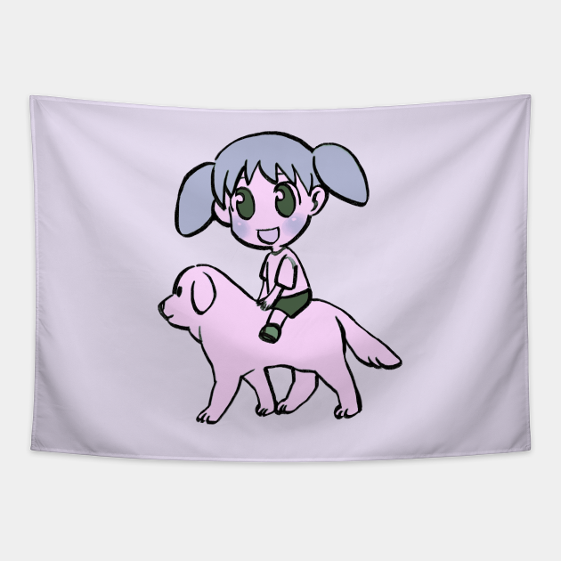 I draw chiyo chan riding her white dog tadakichi-san / azumanga daioh ...