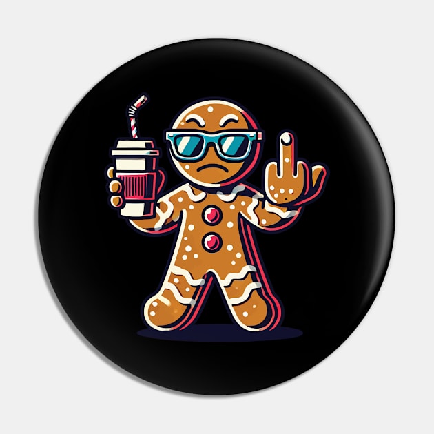 Christmas Gingerbread Man With Middle Finger - Christmas Pajamas - Pin ...