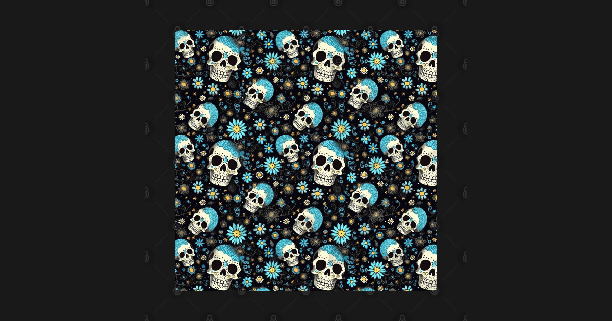Skulls Pattern Gothic Goth Emo Dark Wicca Bones Dead Odd Face Head ...