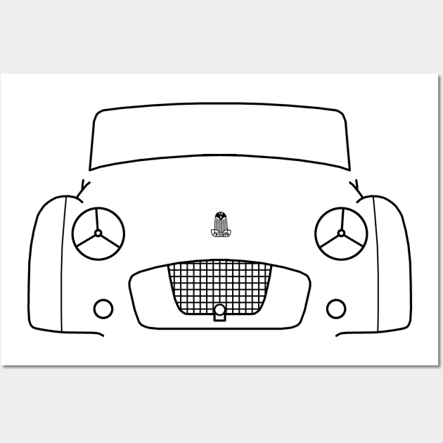 Triumph TR2 classic British roadster sports car outline graphic (black ...