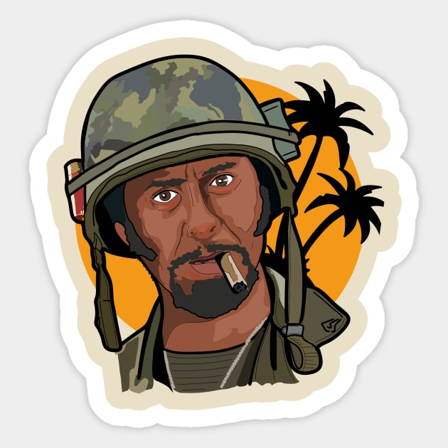 Tropic Thunder - Robert Downey Jr. - Tropic Thunder - Sticker | TeePublic