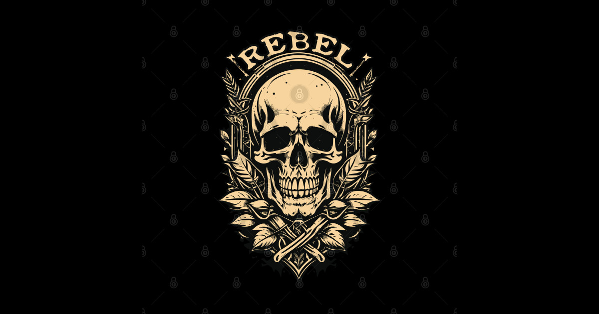Rebel Skull - Rebel Skull - T-Shirt | TeePublic