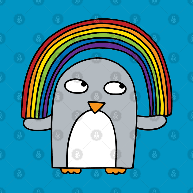 Rainbow Penguin - Rainbow Penguin - T-Shirt | TeePublic