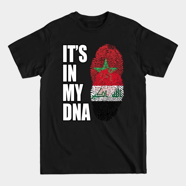 Iraqi And Moroccan Mix DNA Flag Heritage T-Shirt Designed & Sold By Amanda