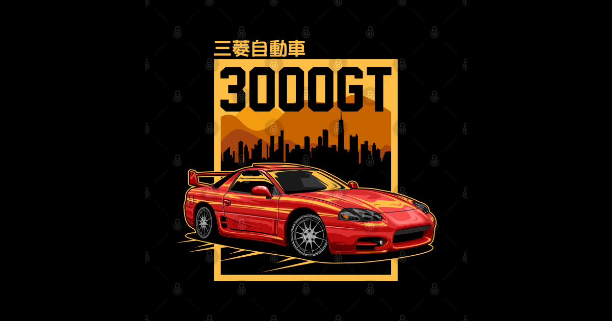 Red 3000GT VR4 - Mitsubishi 3000gt - Sticker | TeePublic