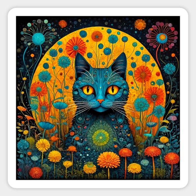 Cosmic Cats - Surreal Graphic - Cats - Sticker | TeePublic