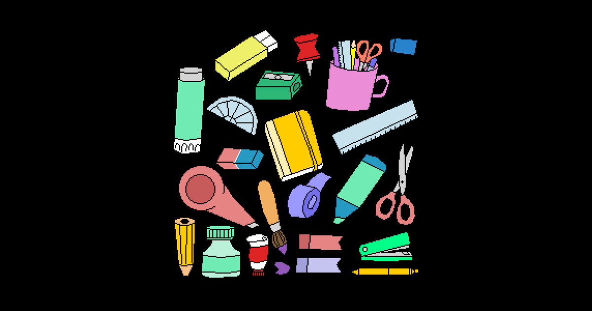 pixel doodles stationary - Pixel Art - Posters and Art Prints | TeePublic