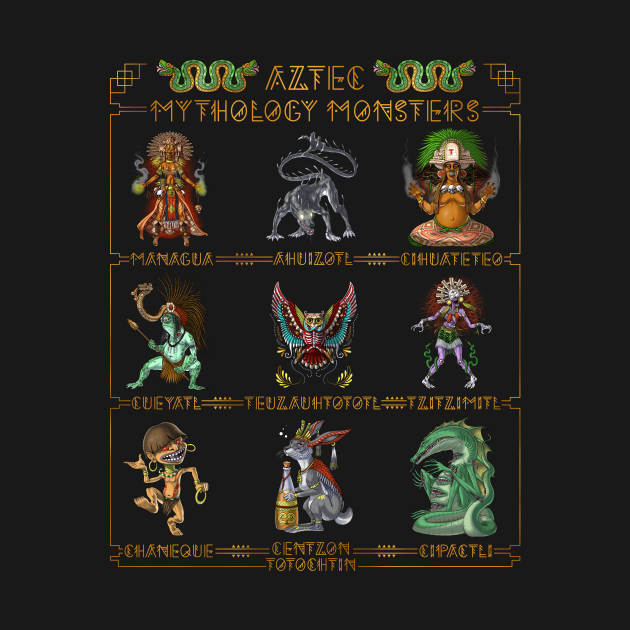 Aztec Mythology Monsters - Aztec Mythology - T-Shirt | TeePublic