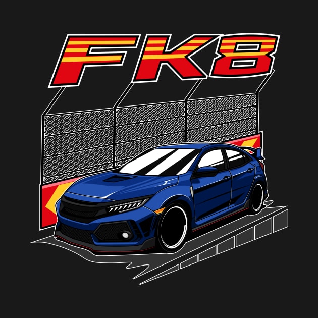 Blue civic type R FK8 - Civic - T-Shirt | TeePublic