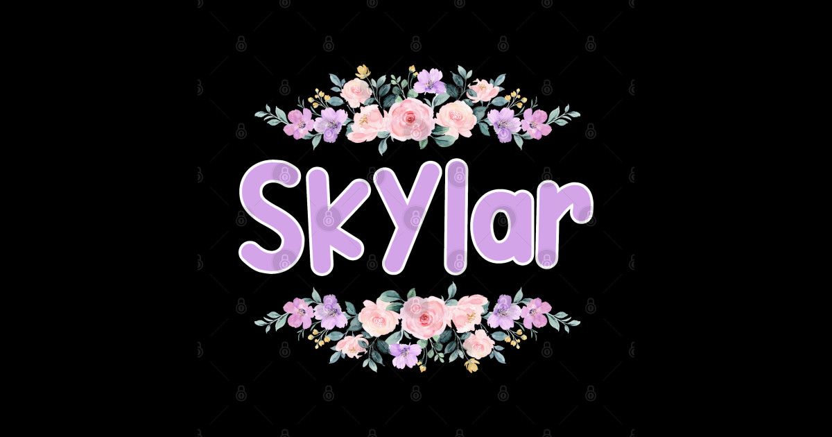 Purple Flower Skylar Name Label - Purple Flower Skylar Name Label ...