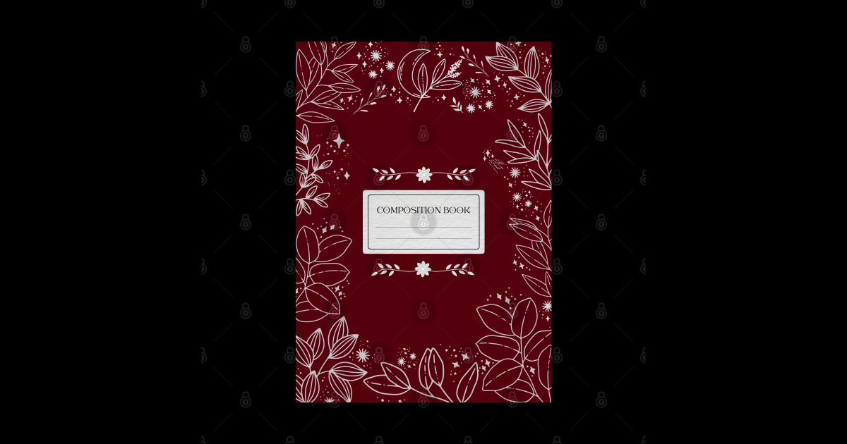 Aesthetic Floral Composition Book - Composition Book - Sticker | TeePublic