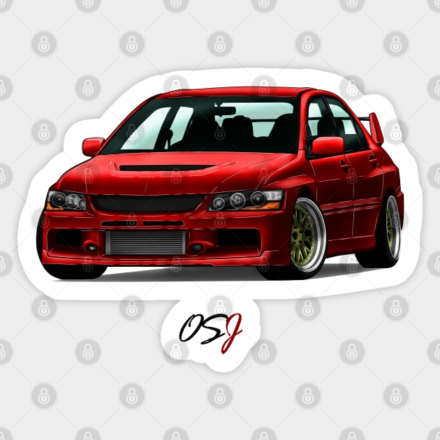 JDM EVO Red Simple - Mitsubishi Lancer Evolution - Sticker | TeePublic