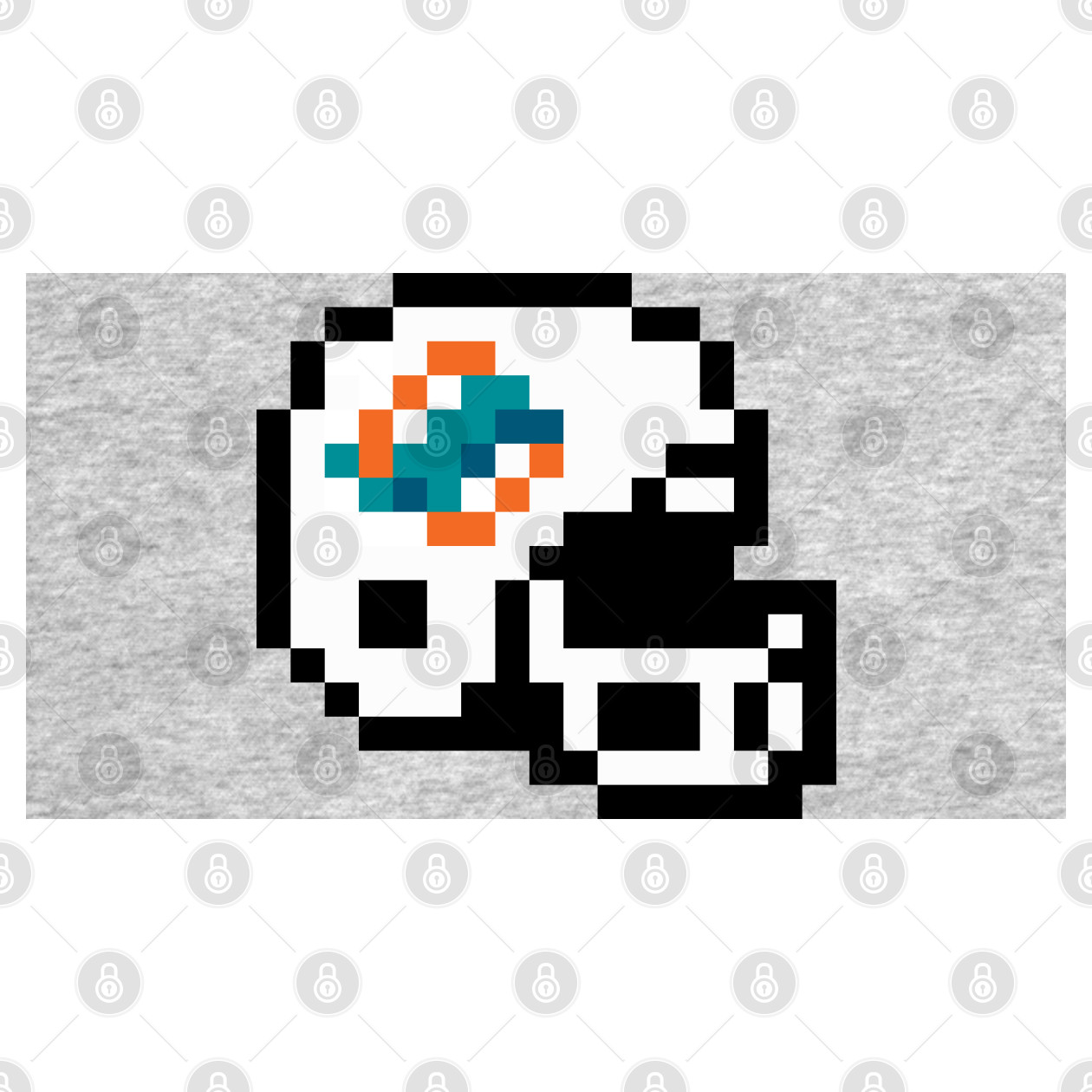8-Bit Pixel Helmet - Miami - Football - T-Shirt | TeePublic