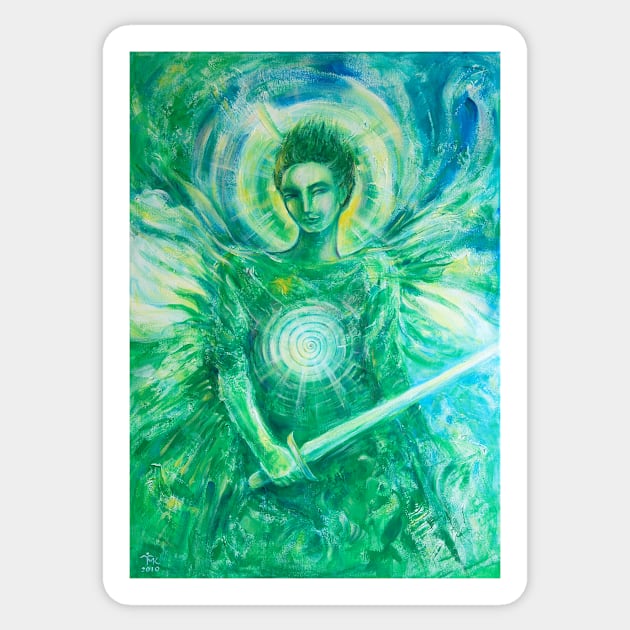 Archangel Raphael Guardian Angel paintings - Angel - Sticker | TeePublic