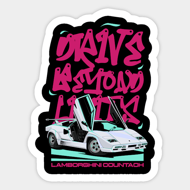 Retro Lamborghini Countach - Lamborghini Countach - Sticker | TeePublic