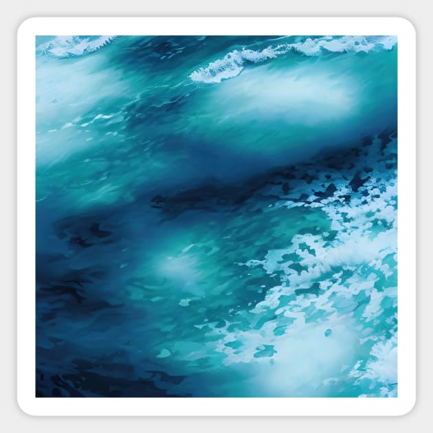 Blue ocean waves - Ocean - Sticker | TeePublic