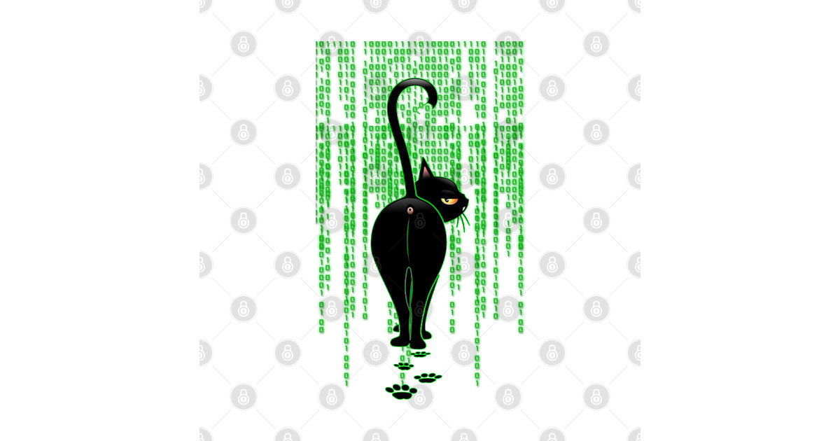 matrix cat - Cat - T-Shirt | TeePublic