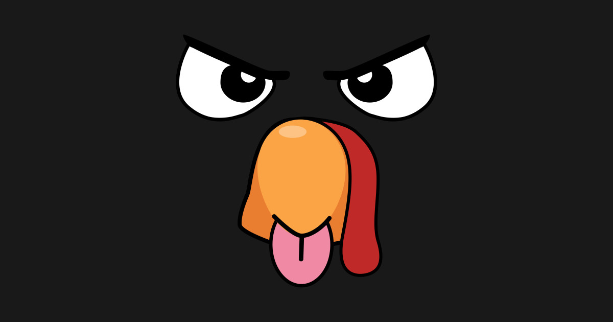 Angry Turkey Face - Turkey Face Funny Thanksgiving - Sticker | TeePublic