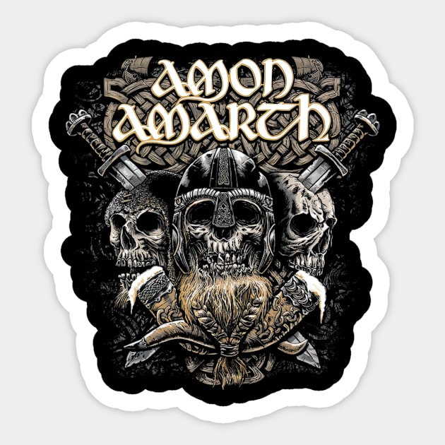 Amon Amarth - Viking Skulls - Amon Amarth Viking Skulls - Sticker ...