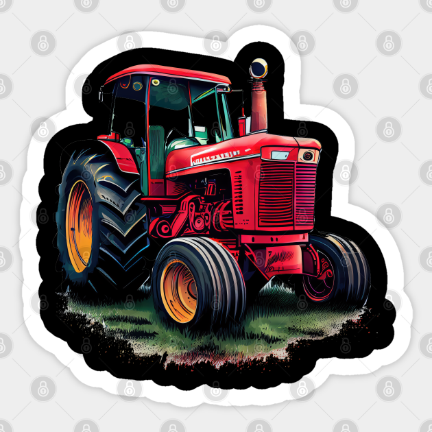 Red Tractor - Tractor - Sticker | TeePublic