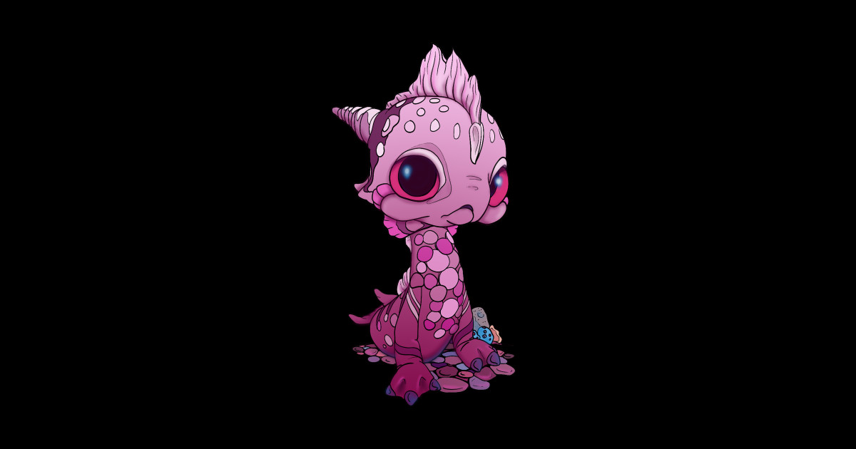 Wee Pink Baby Sea Monster - Baby Dragon Artwork - Posters and Art ...