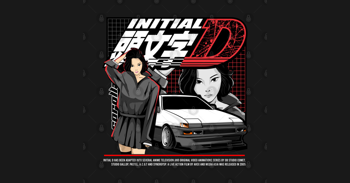 Initial D AE86 Anime Style - Initial D Anime - T-Shirt | TeePublic