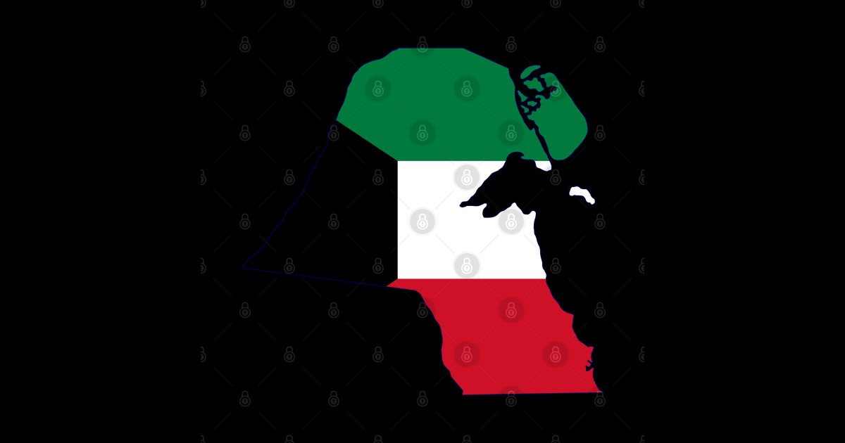Kuwait Flag Map - Kuwait - Magnet | TeePublic