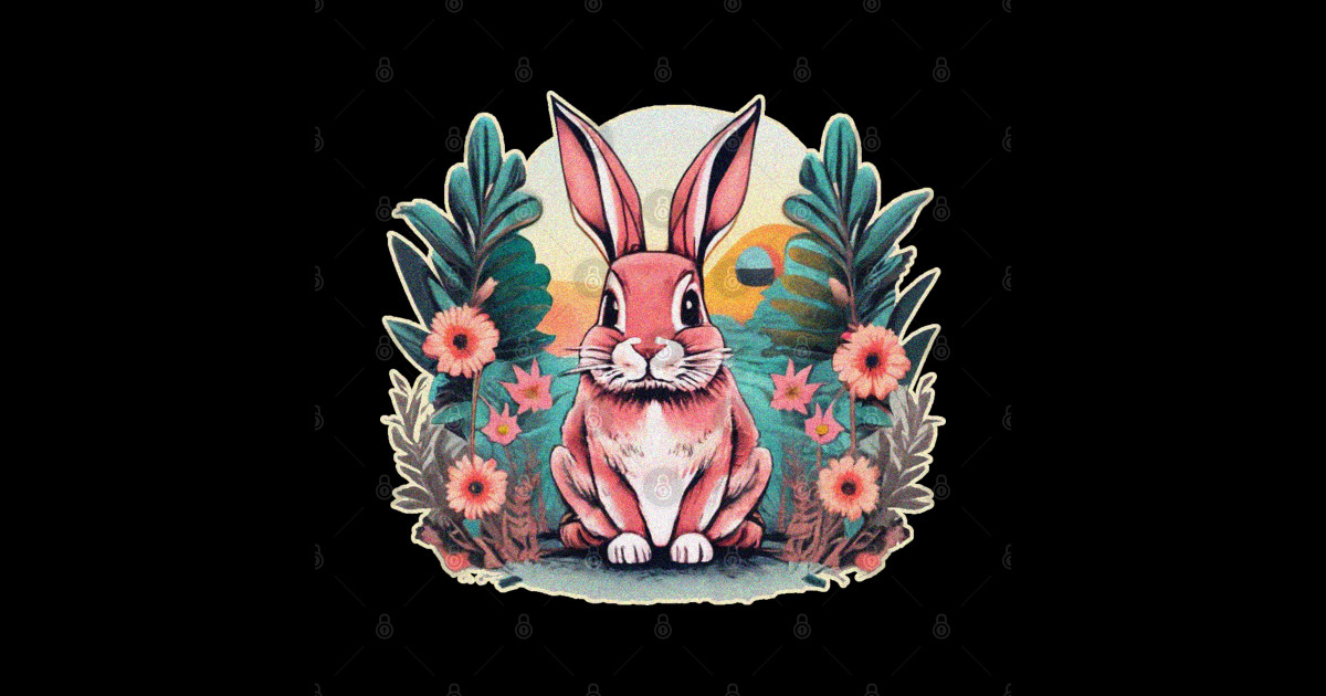 pink cute Rabbit - Pink Rabbit - Sticker | TeePublic