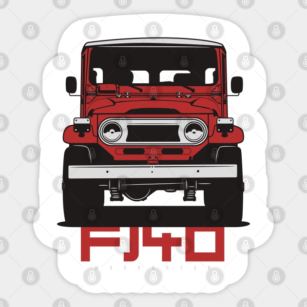 Landcruiser fj40 (red) - Land Cruiser Fj40 - Sticker | TeePublic