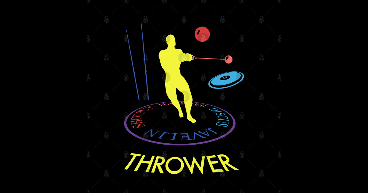 THROWER tee - Javelin, Discus, Shotput - Track And Field - Sticker ...
