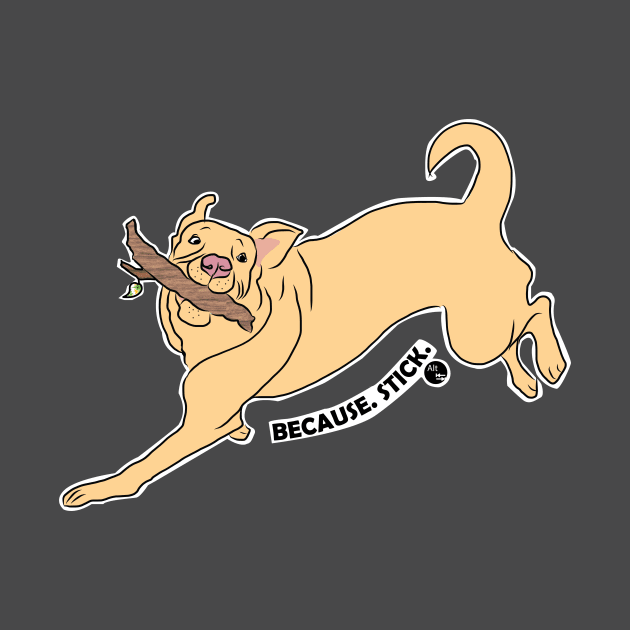 Stick makes Labrador Retriever Happy - Labrador Retriever - T-Shirt ...