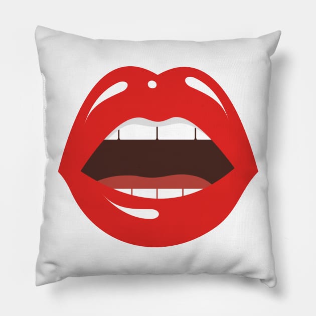 Sexy Open Red Lips Blowjob Queen Pillow Teepublic