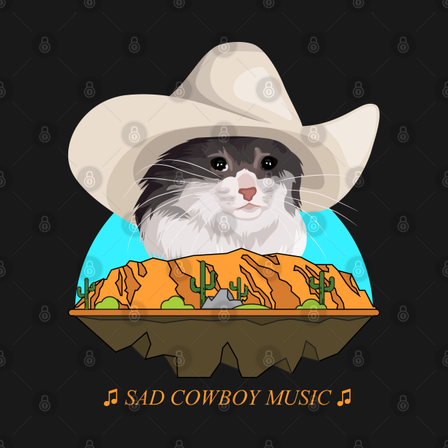 Sad Cat Wearing a Cowboy Hat Crying Meme - Sad Cat Cowboy Hat Meme - T ...