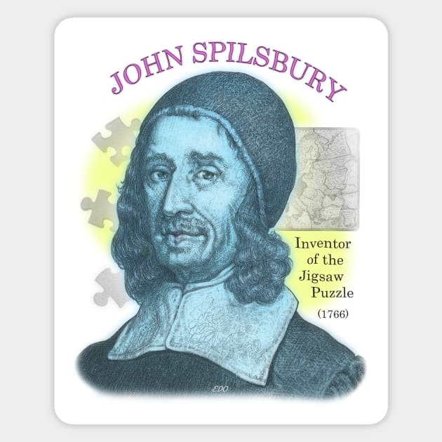 John Spilbury, Inventor of the Jigsaw Puzzle - Inventor - Sticker ...