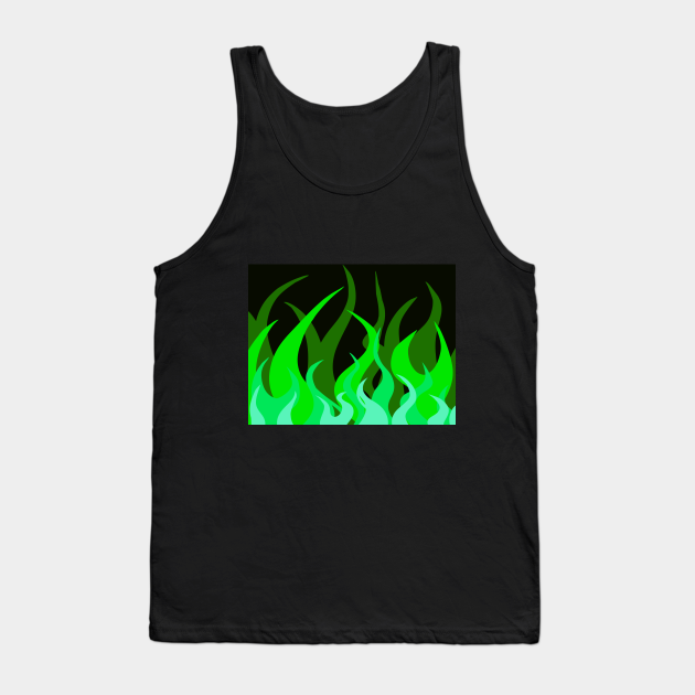Green Flames - Green Flames - Tank Top | TeePublic