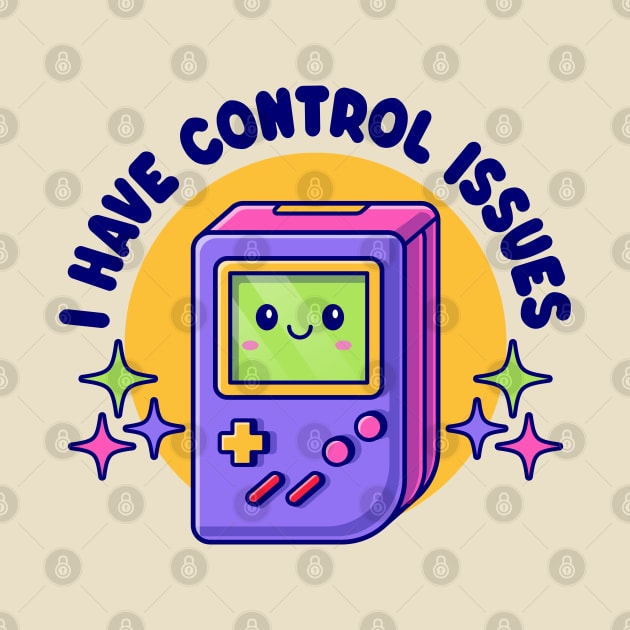 Cute Kawaii Video Game Console - Funny Control Issues Pun - Funny Video ...