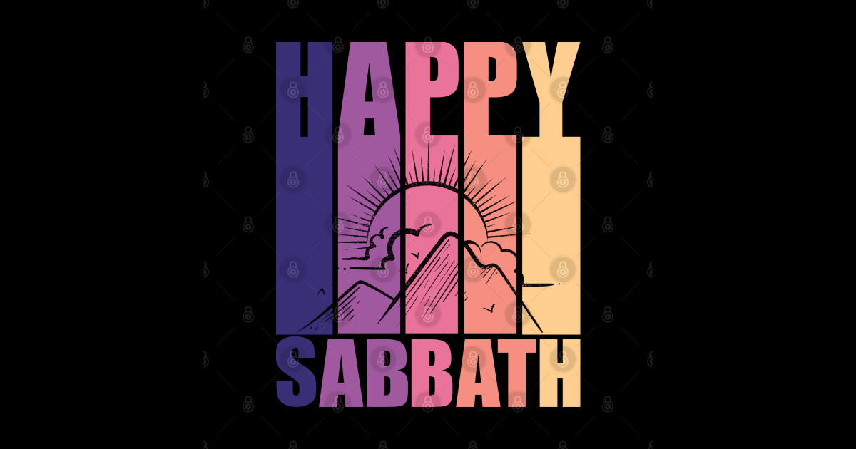 Happy Sabbath Vintage Sunset - Sabbath - Sticker | TeePublic