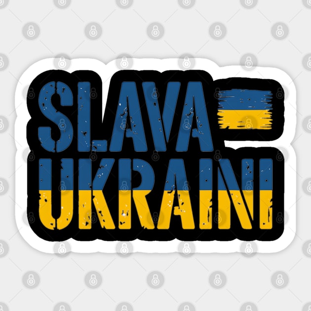 SLAVA UKRAINI Ukraine Flag Colors Distressed - Slava Ukraini Ukraine ...