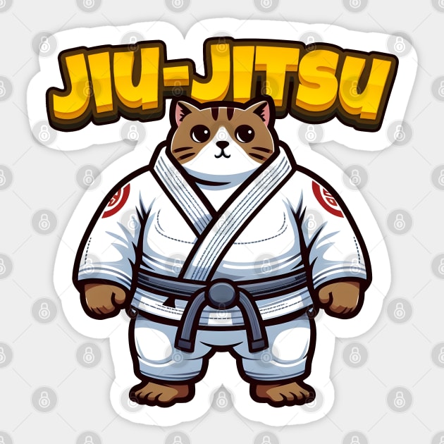 Jiu-Jitsu Cat - Brazilian Jiu Jitsu - Sticker | TeePublic