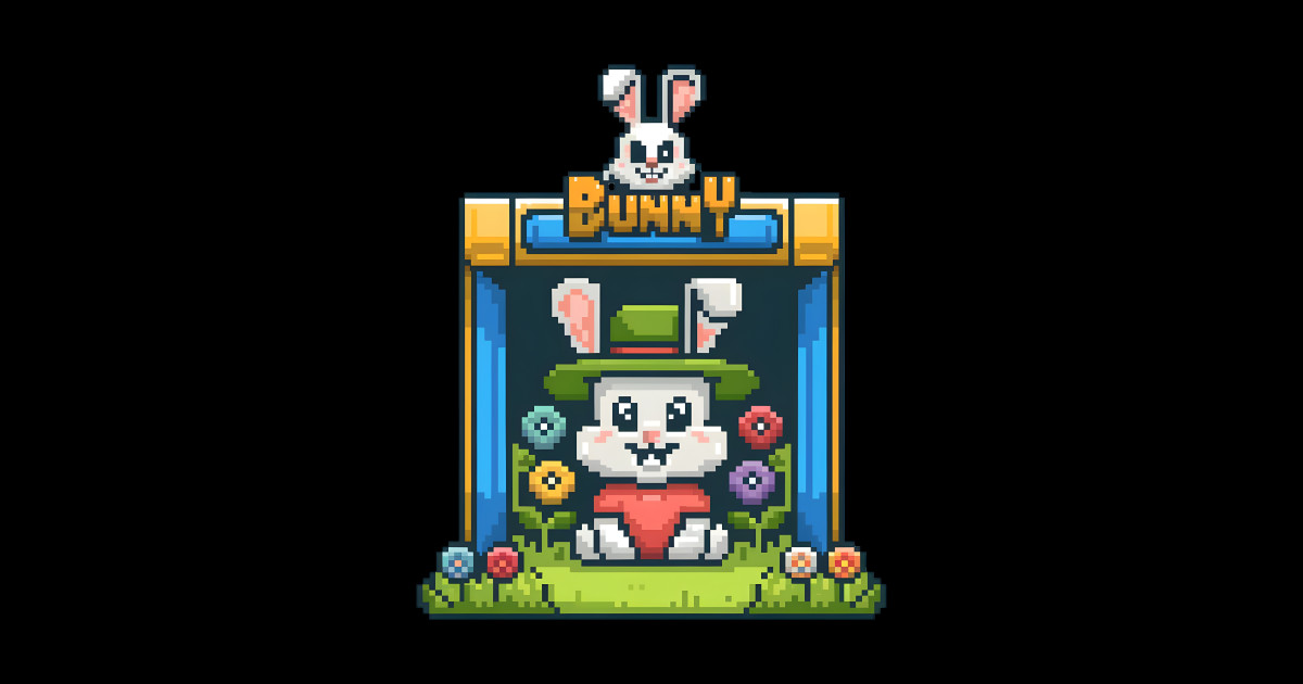 8Bit Bunny Arcade Game - Bunny - Sticker | TeePublic
