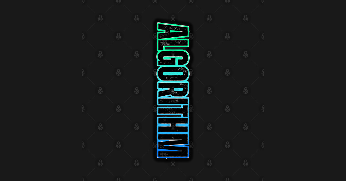 ALGORITHM Neon – Vertical Glitch-Inspired Typography Design - Algorithm - T-Shirt | TeePublic