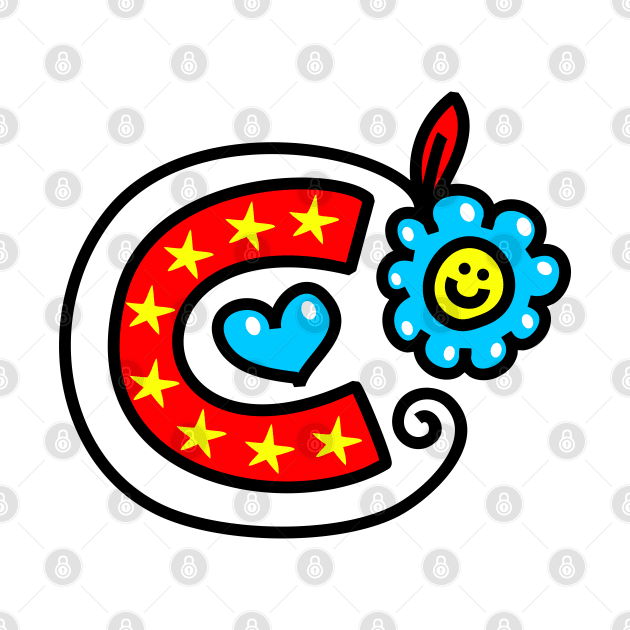 Letter C abc monogram hand drawn colorful alphabet - Letter C - Pin ...