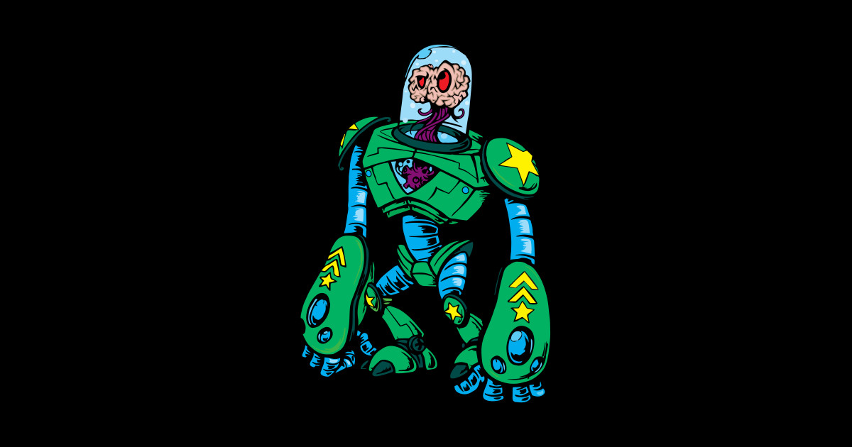 Brain Alien Robot - Et - Sticker | TeePublic