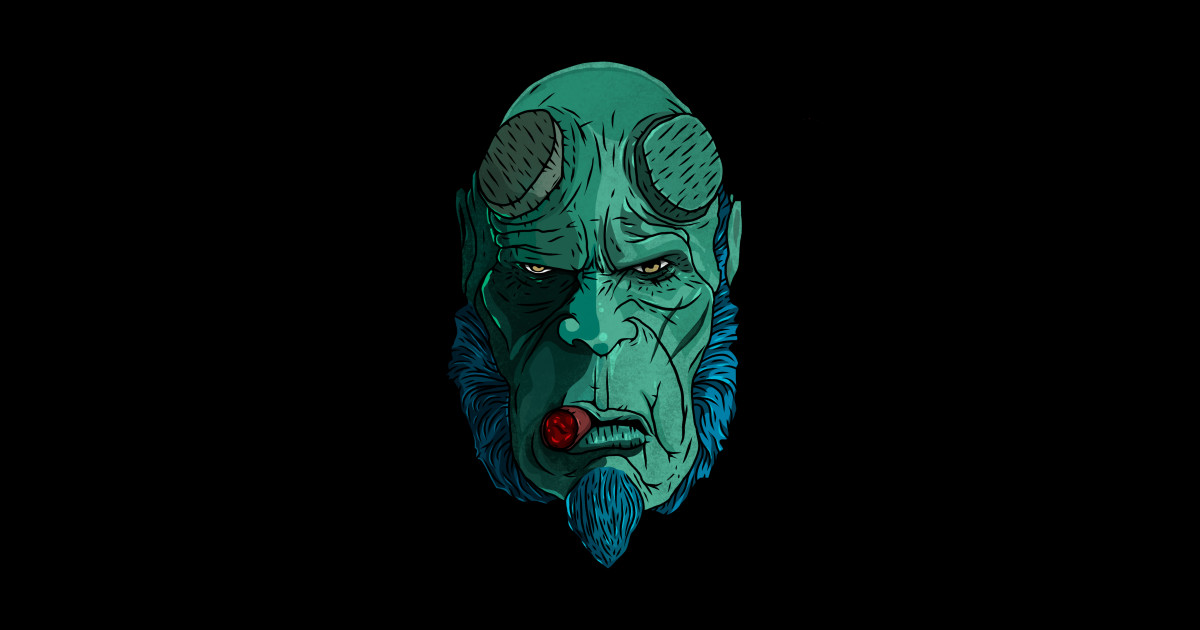 Hellboy (green version) - Redhead - Sticker | TeePublic